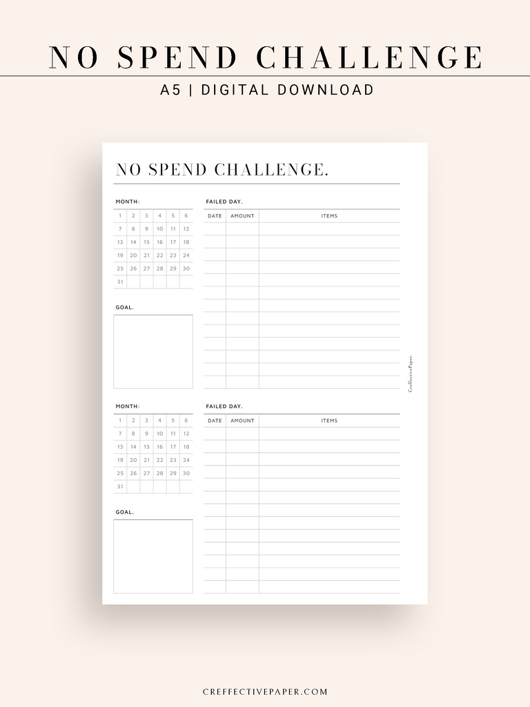 T133 | No Spend Challenge – CreffectivePaper