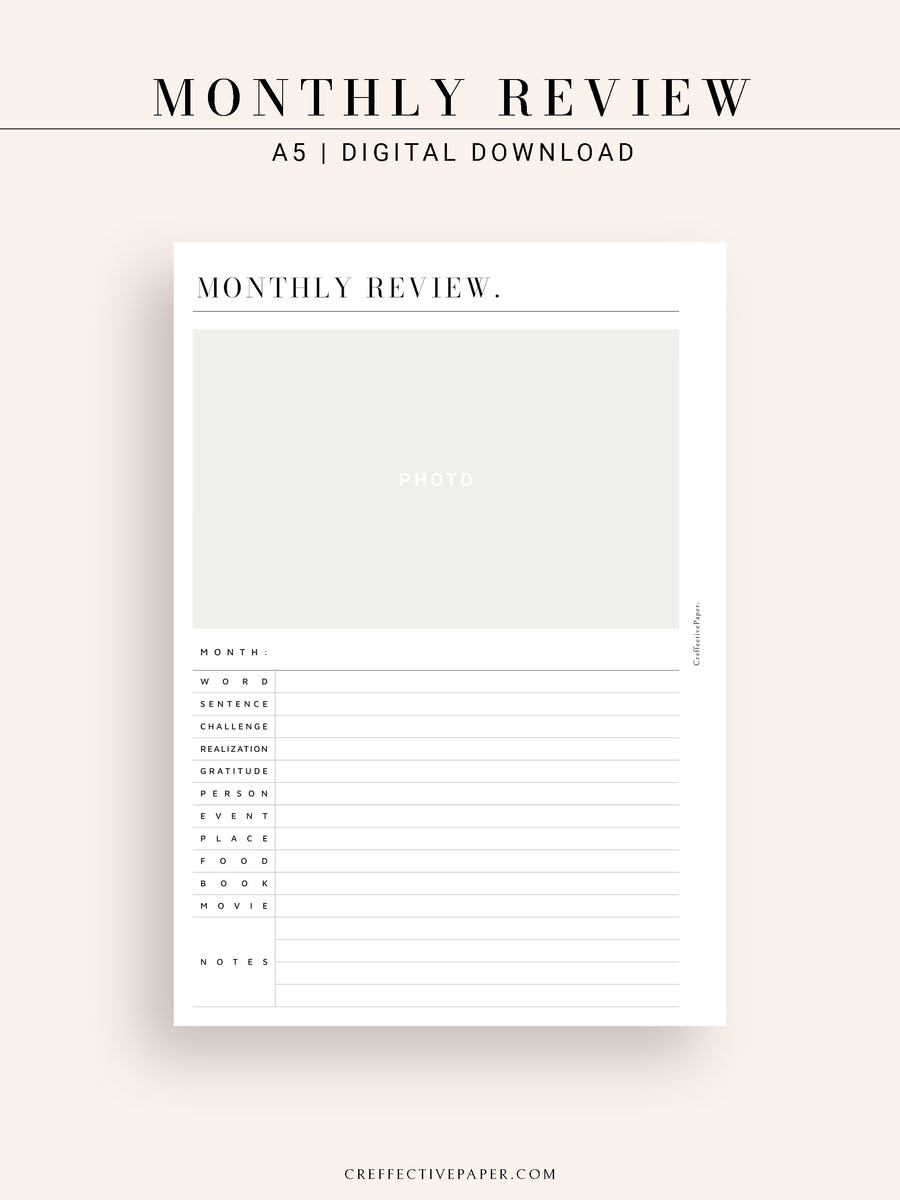 M119 | Monthly Review, Month at a Glance, Monthly Overview ...