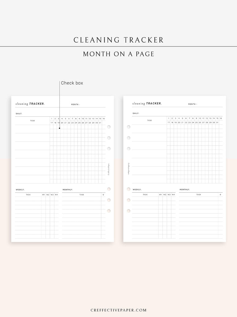 T120 | Monthly+Weekly+Daily Cleaning Tracker, Home Management ...