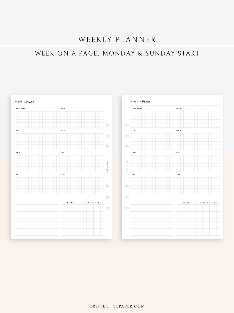 W122 | Weekly Planner, WO1P – CreffectivePaper