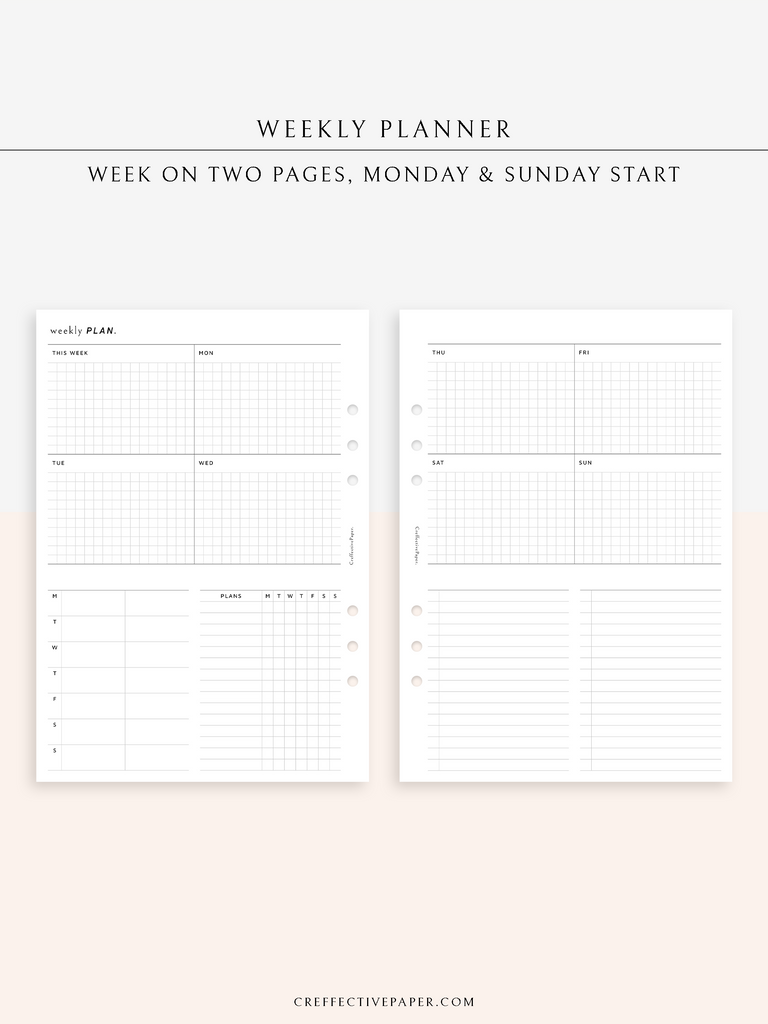 W121 | Weekly Planner, WO2P – CreffectivePaper