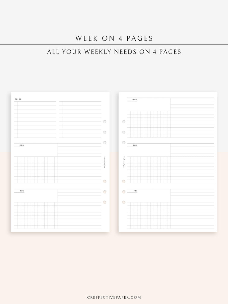 W114 | Week on 4 Pages, Weekly Schedule & Tracker & To-do Planner ...