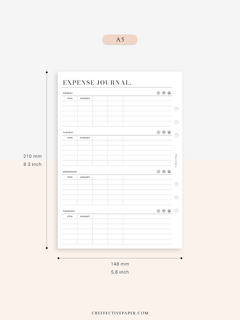 N126 | Expense Journal Pages, Weekly Spending Log, Financial Planner ...