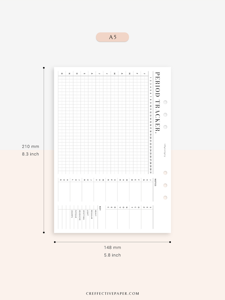 T127 | Menstruation Period Tracker, Yearly Menstrual Cycle Tracking ...