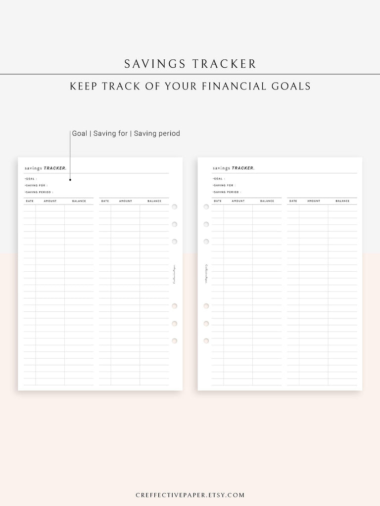 T109 | Money Savings Challenge Tracker – CreffectivePaper