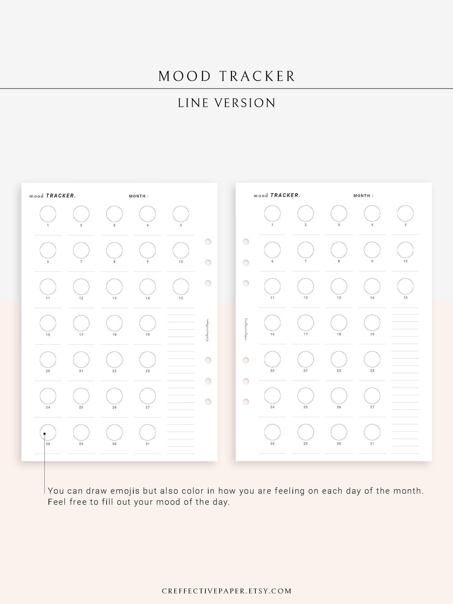 T116 | Monthly Emoji or Color Mood Tracker – CreffectivePaper