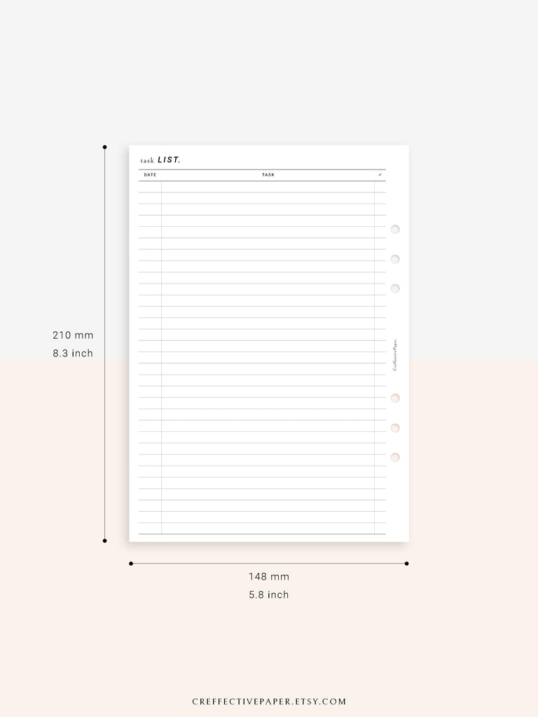 D103 | Daily Task List, To-do Organizer, Checklist – CreffectivePaper