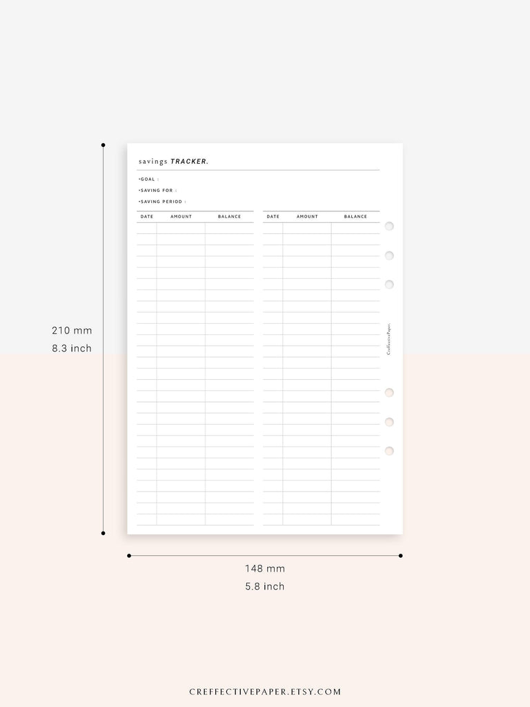 T109 | Money Savings Challenge Tracker – CreffectivePaper