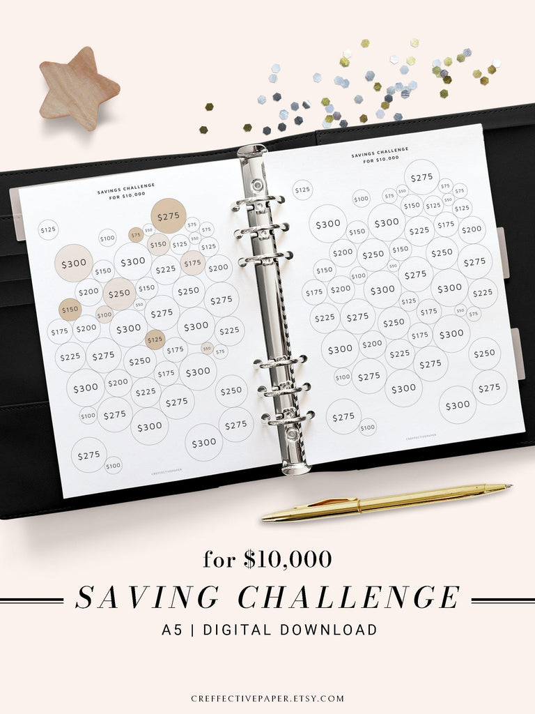 T114 | 52 Weeks Money Saving Challenge for $10,000 – CreffectivePaper