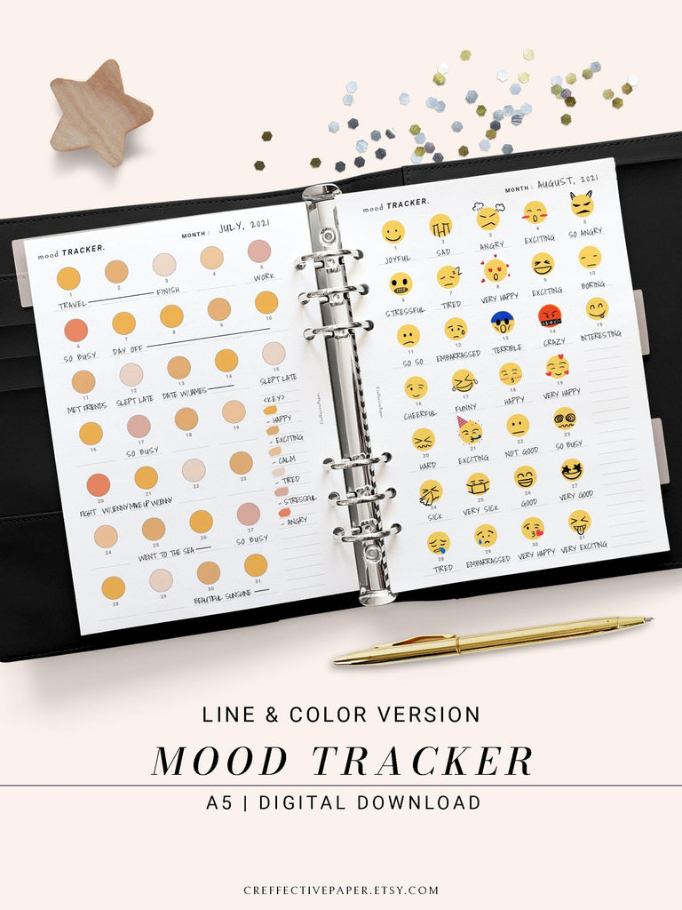T116 | Monthly Emoji or Color Mood Tracker – CreffectivePaper
