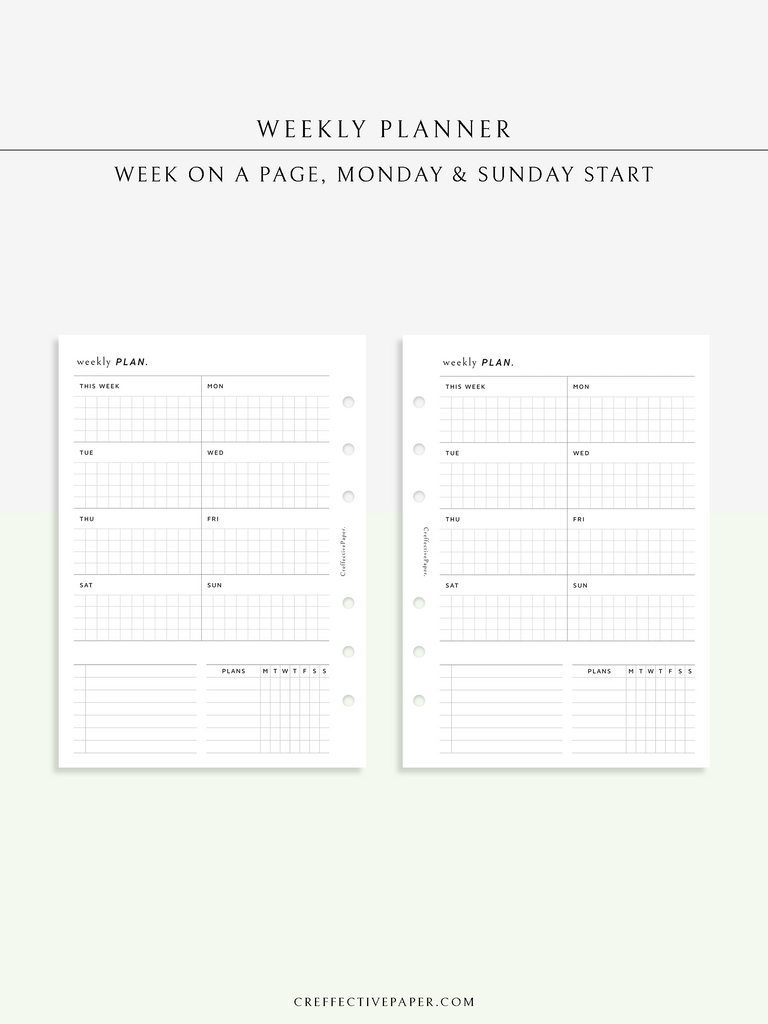 W122 | Weekly Planner, WO1P – CreffectivePaper