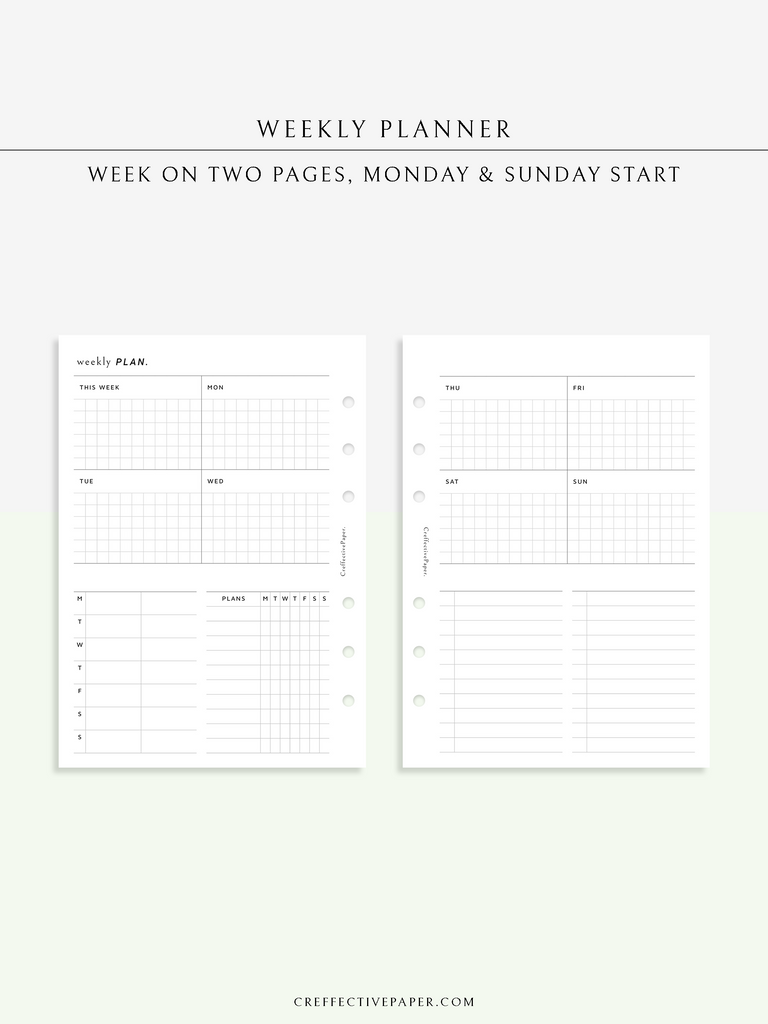 W121 | Weekly Planner, WO2P – CreffectivePaper