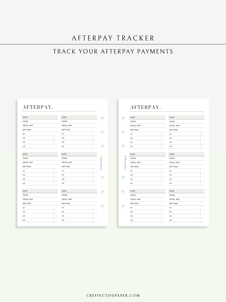 T131 | Afterpay Tracker – CreffectivePaper