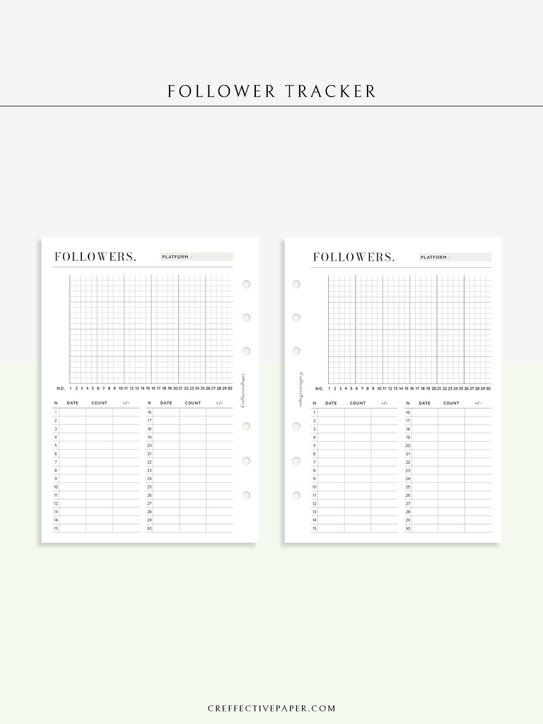 N131-1 | Follower & Subscriber Tracker for Social Media – CreffectivePaper