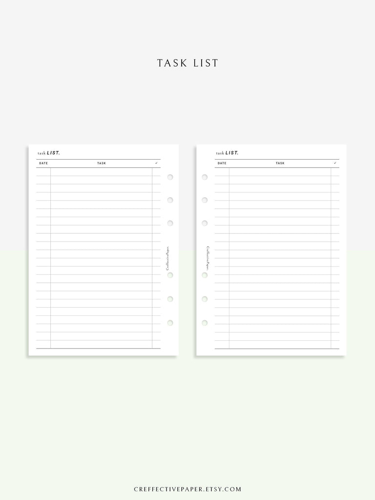 D103 | Daily Task List, To-do Organizer, Checklist – CreffectivePaper