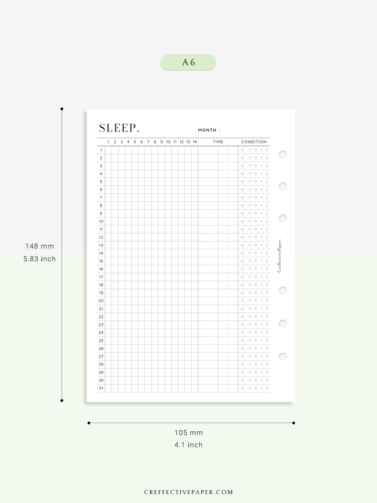T132 | Monthly Sleep Tracker – CreffectivePaper