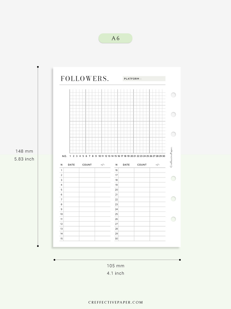 N131-1 | Follower & Subscriber Tracker for Social Media – CreffectivePaper