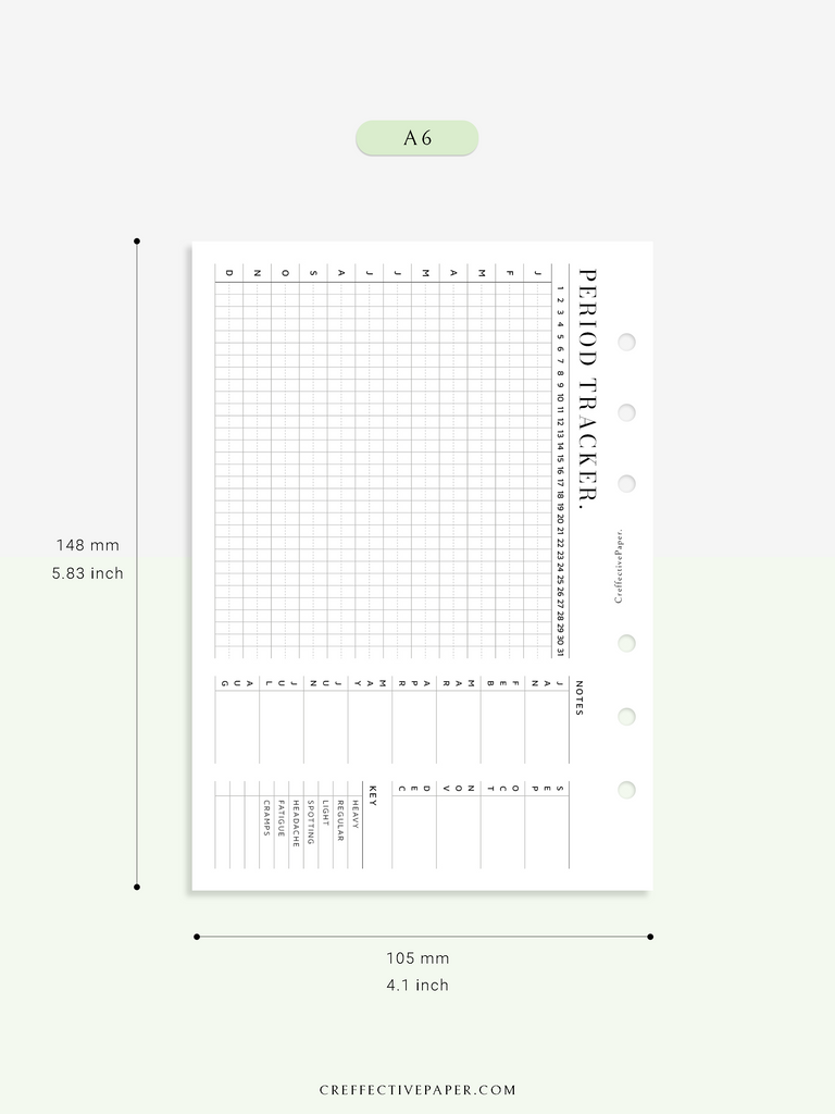 T127 | Menstruation Period Tracker, Yearly Menstrual Cycle Tracking ...