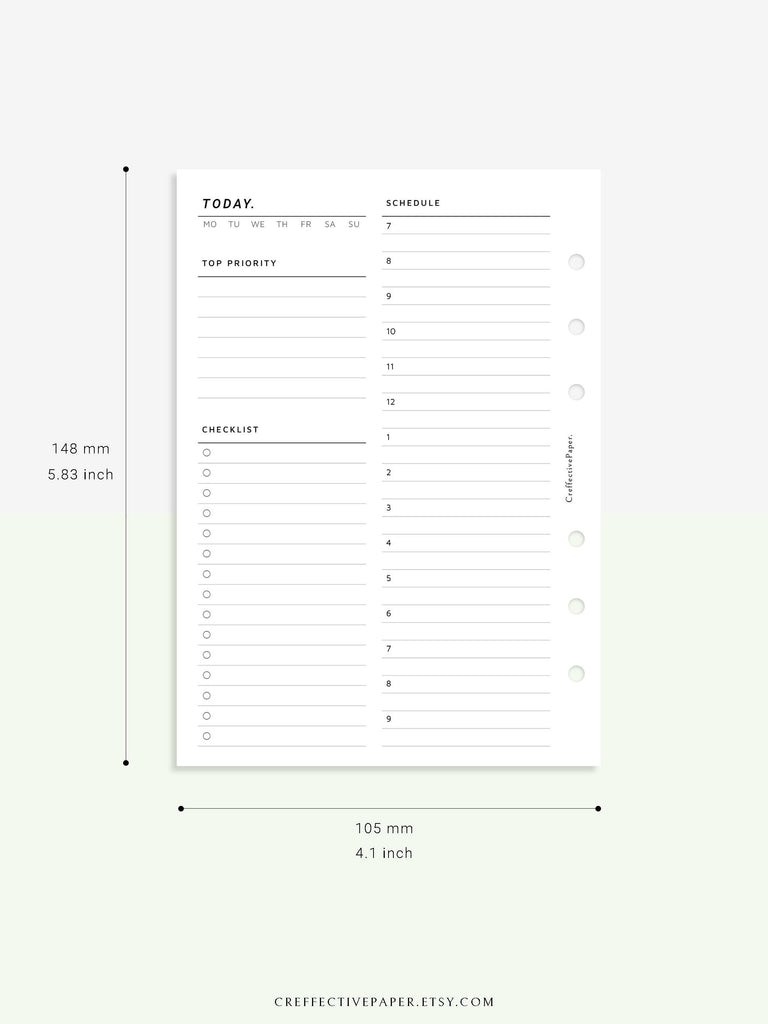 D109 | Daily Schedule Planner & Journal Printable Template, DO2P ...