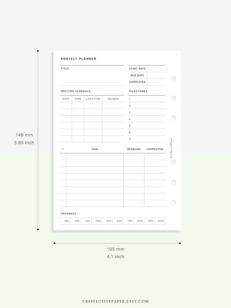 N106 | Project Planner Template – CreffectivePaper