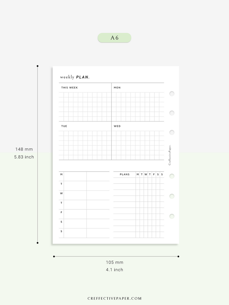 W121 | Weekly Planner, WO2P – CreffectivePaper
