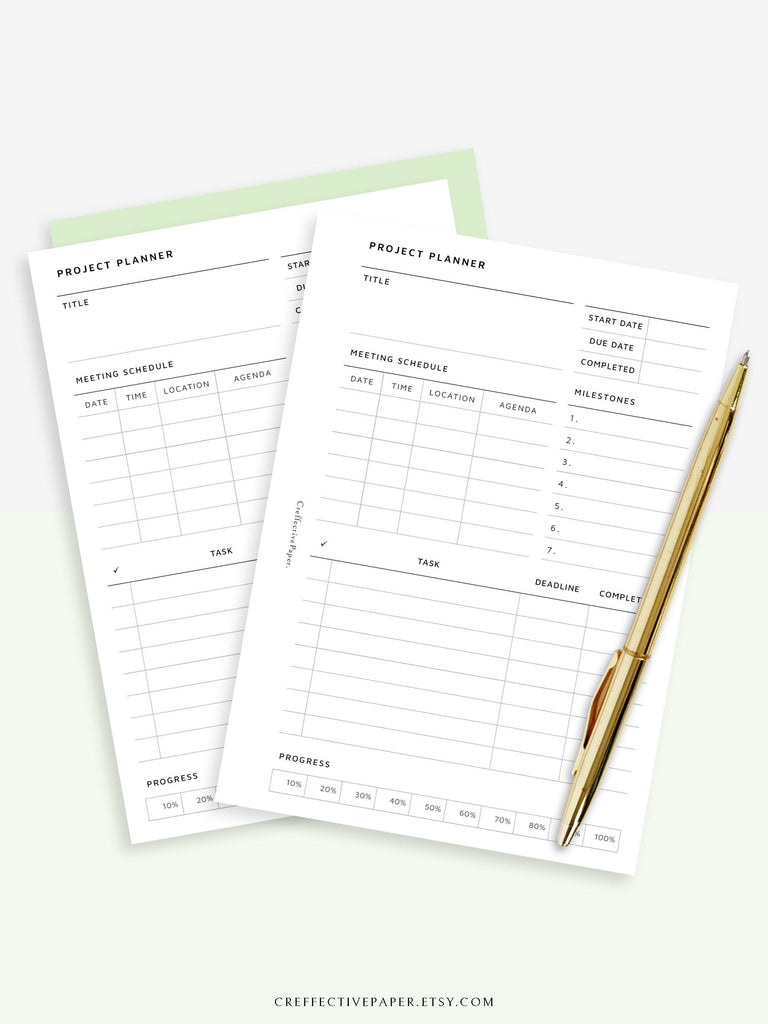 N106 | Project Planner Template – CreffectivePaper