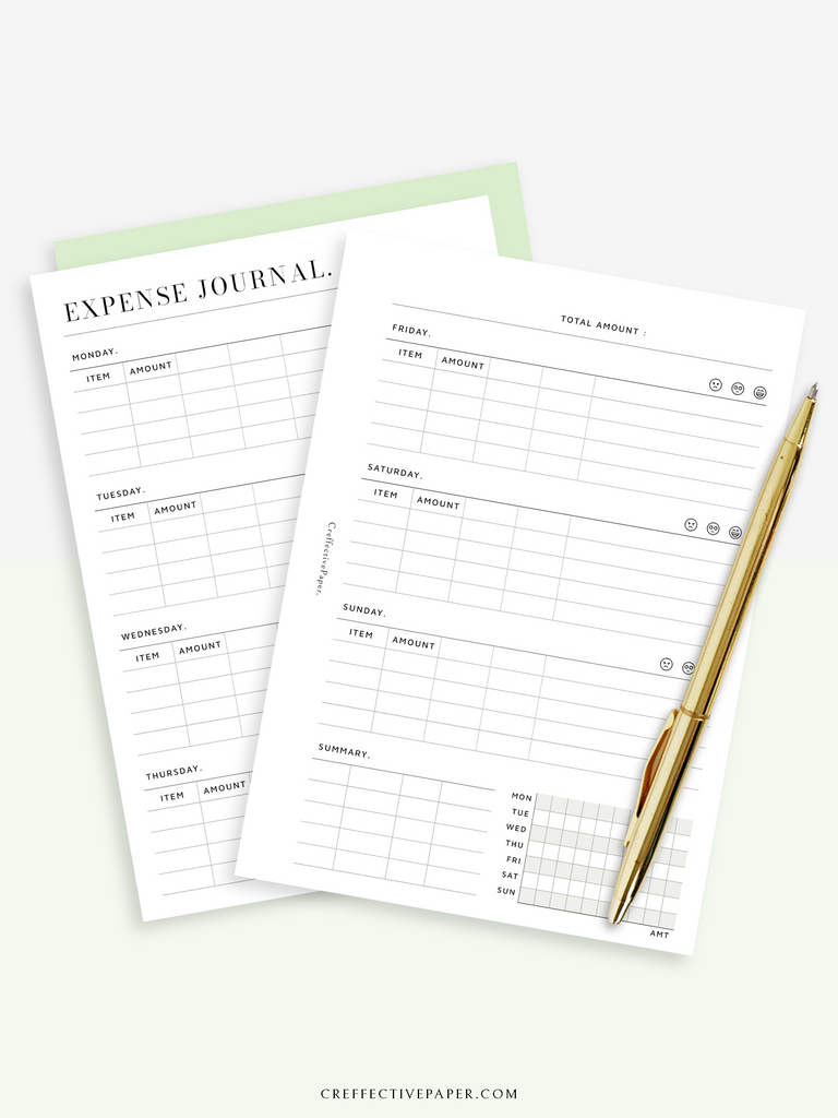 N126 | Expense Journal Pages, Weekly Spending Log, Financial Planner ...