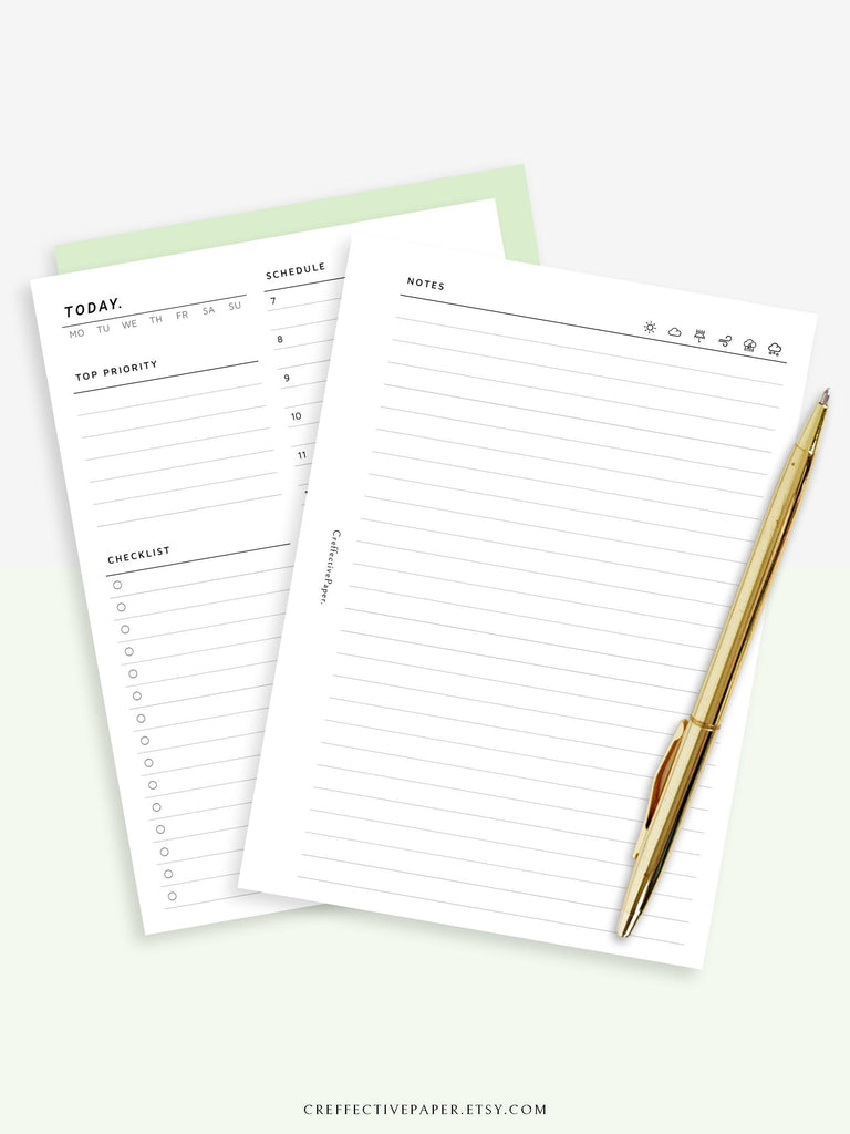 D109 | Daily Schedule Planner & Journal Printable Template, DO2P ...