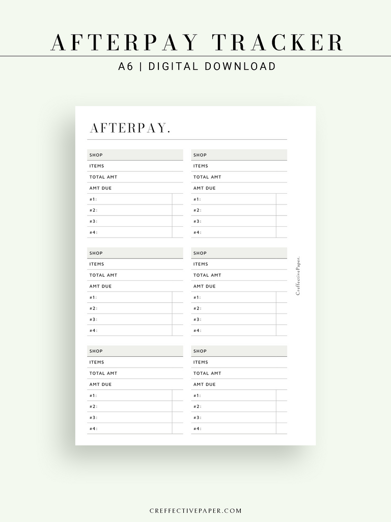 T131 | Afterpay Tracker – CreffectivePaper
