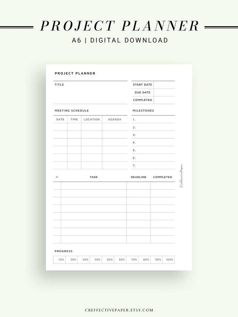 N106 | Project Planner Template – CreffectivePaper