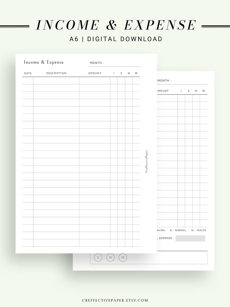 T107 | Income & expense Tracker – CreffectivePaper