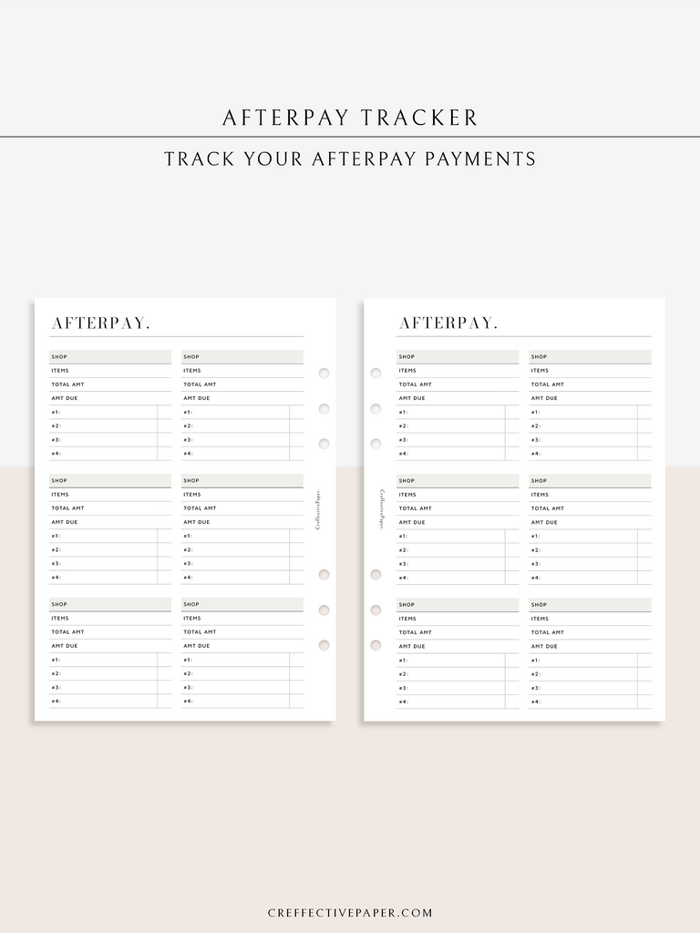 T131 | Afterpay Tracker – CreffectivePaper