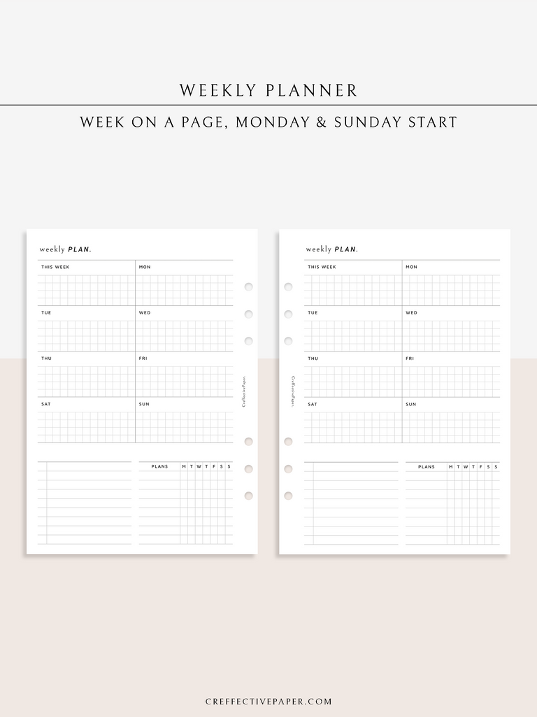W122 | Weekly Planner, WO1P – CreffectivePaper