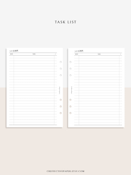 D103 | Daily Task List, To-do Organizer, Checklist – CreffectivePaper