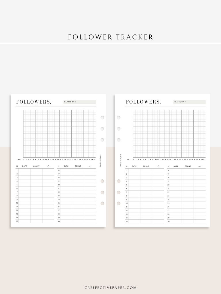N131-1 | Follower & Subscriber Tracker for Social Media – CreffectivePaper