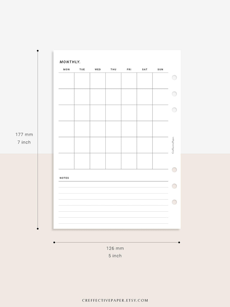 M107 | Month at a Glance, Monthly Overview, Month on 2 Pages ...