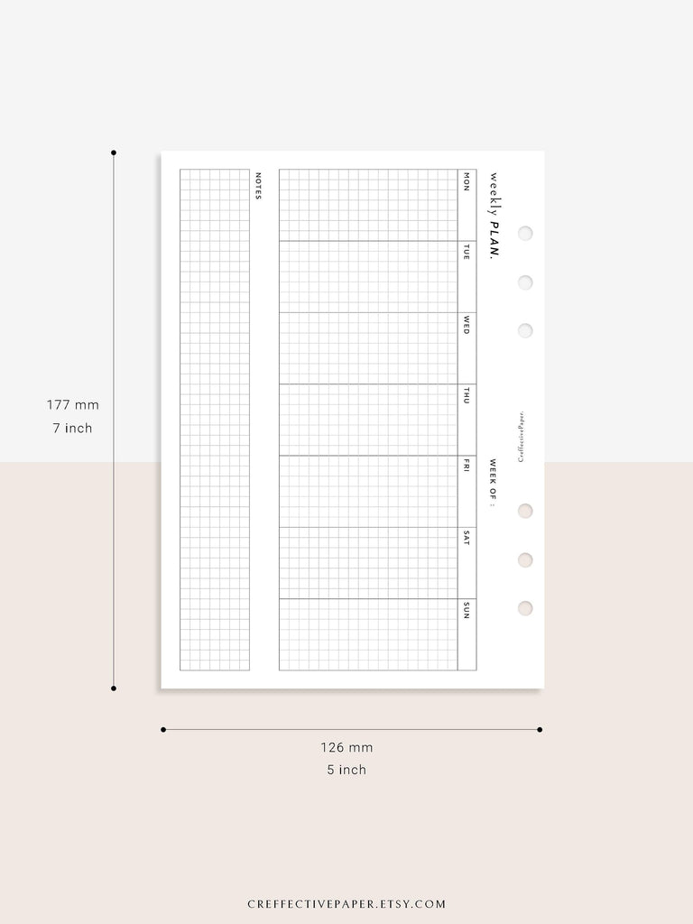 W102_H_2 | Horizontal Weekly Planner Printable – CreffectivePaper
