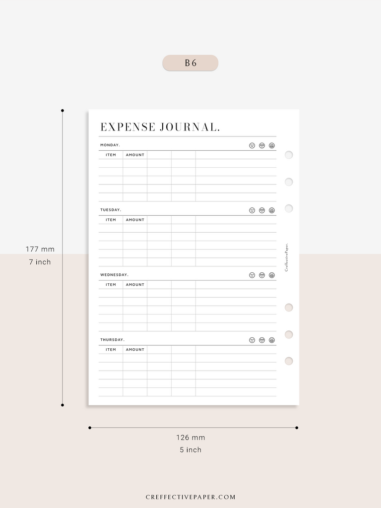 N126 | Expense Journal Pages, Weekly Spending Log, Financial Planner ...