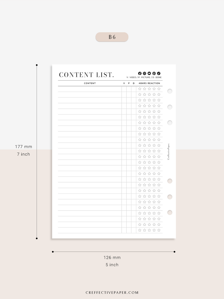 N131-2 | Contents List for Social Media – CreffectivePaper