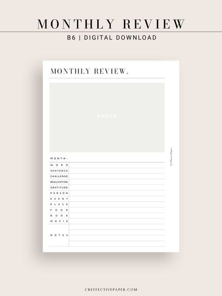 M119 | Monthly Review, Month at a Glance, Monthly Overview ...