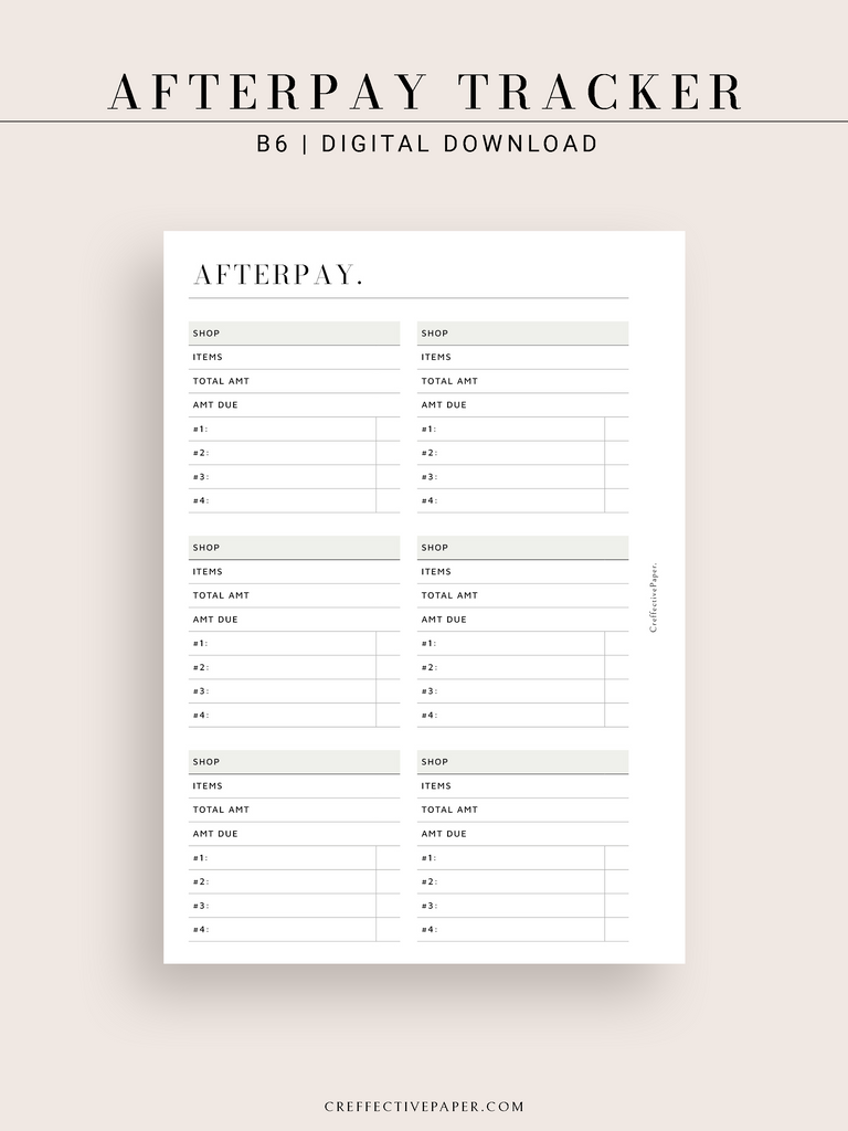 T131 | Afterpay Tracker – CreffectivePaper