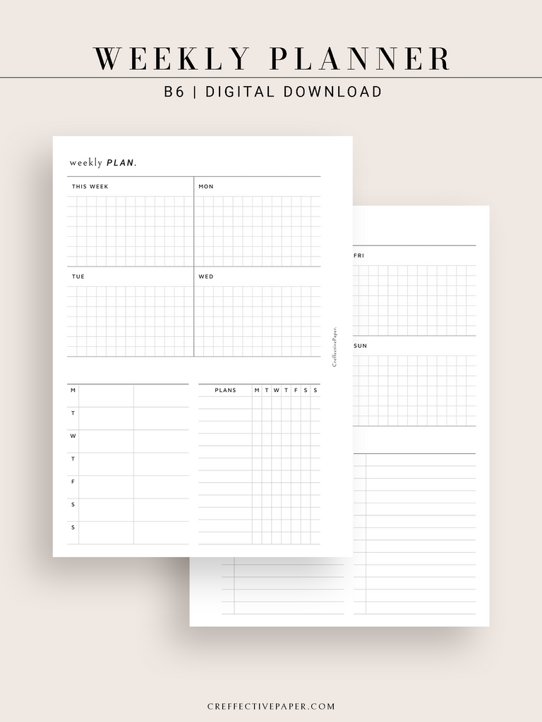 W121 | Weekly Planner, WO2P – CreffectivePaper