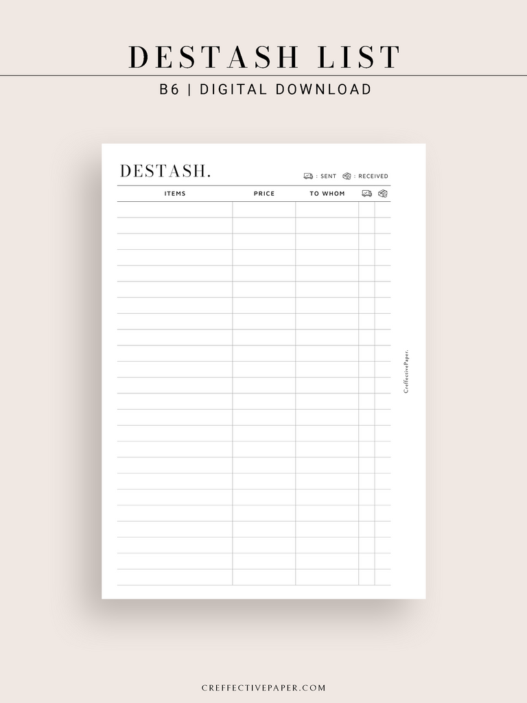 N132 | Destash List – CreffectivePaper