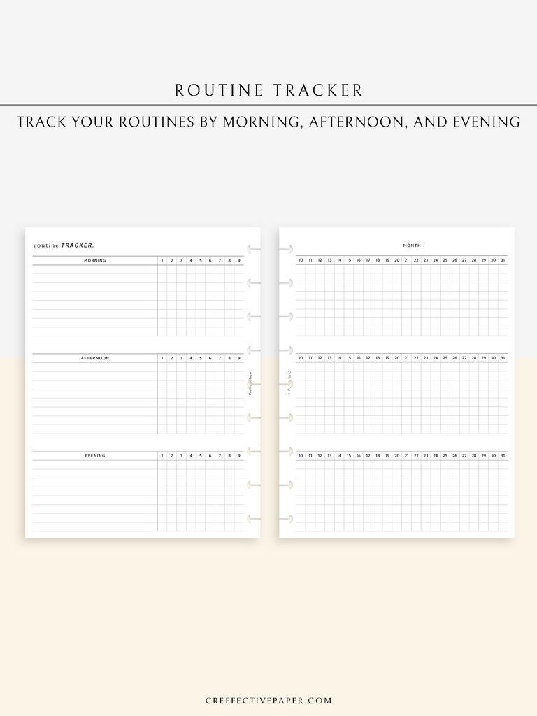 T129 | Monthly Routine Tracker – CreffectivePaper