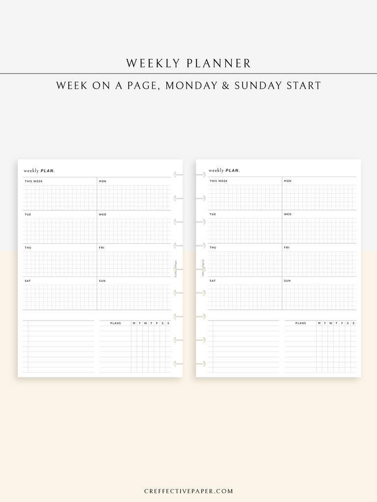 W122 | Weekly Planner, WO1P – CreffectivePaper