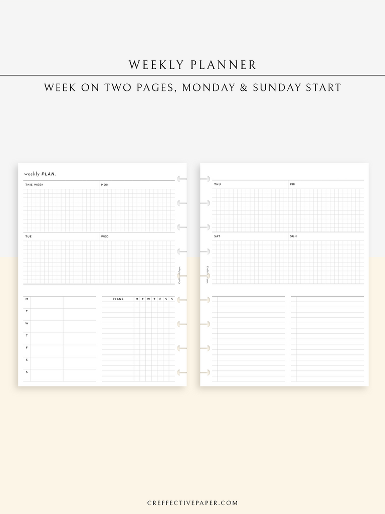 W121 | Weekly Planner, WO2P – CreffectivePaper