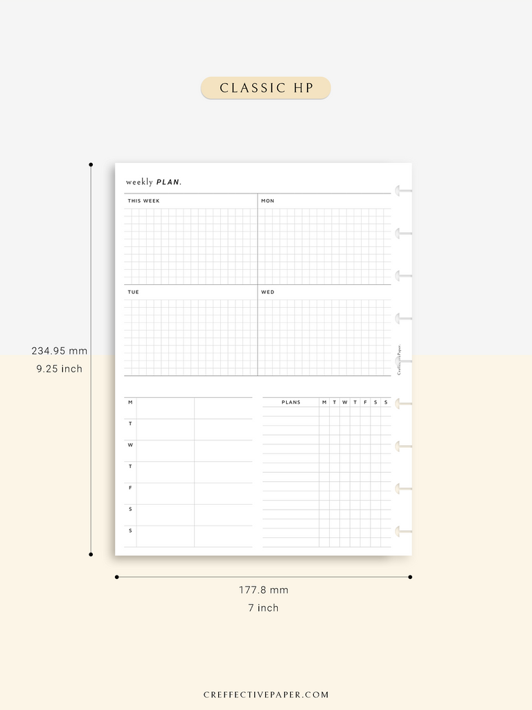 W121 | Weekly Planner, WO2P – CreffectivePaper