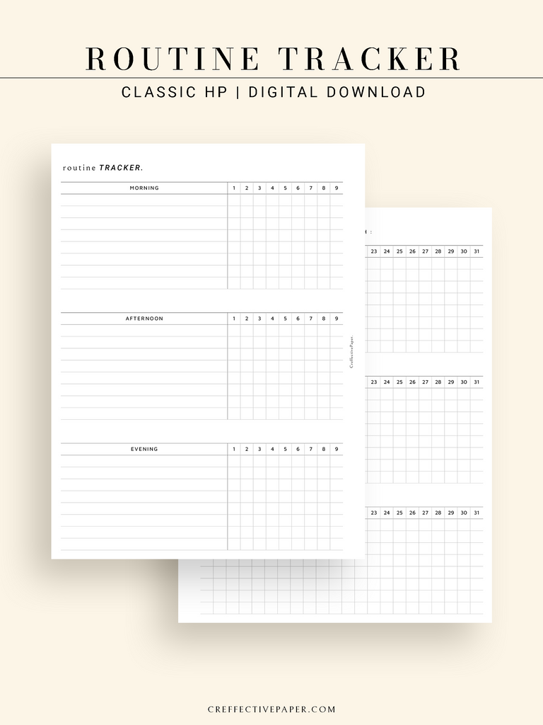 T129 | Monthly Routine Tracker – CreffectivePaper
