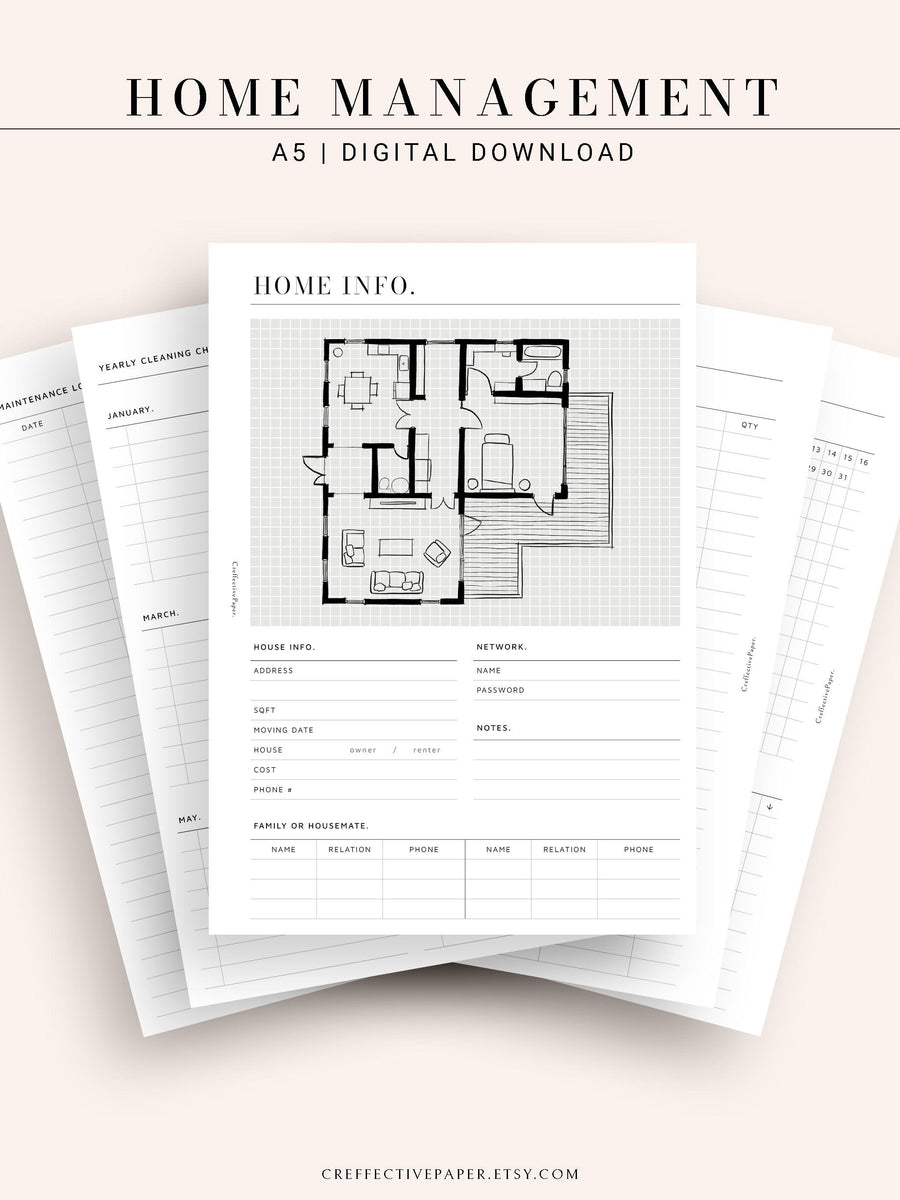 N115 | Home Management & House Maintenance Log – CreffectivePaper