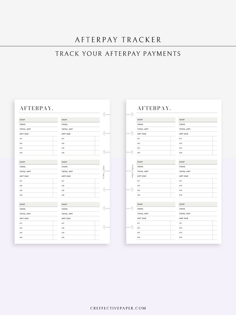 T131 | Afterpay Tracker – CreffectivePaper